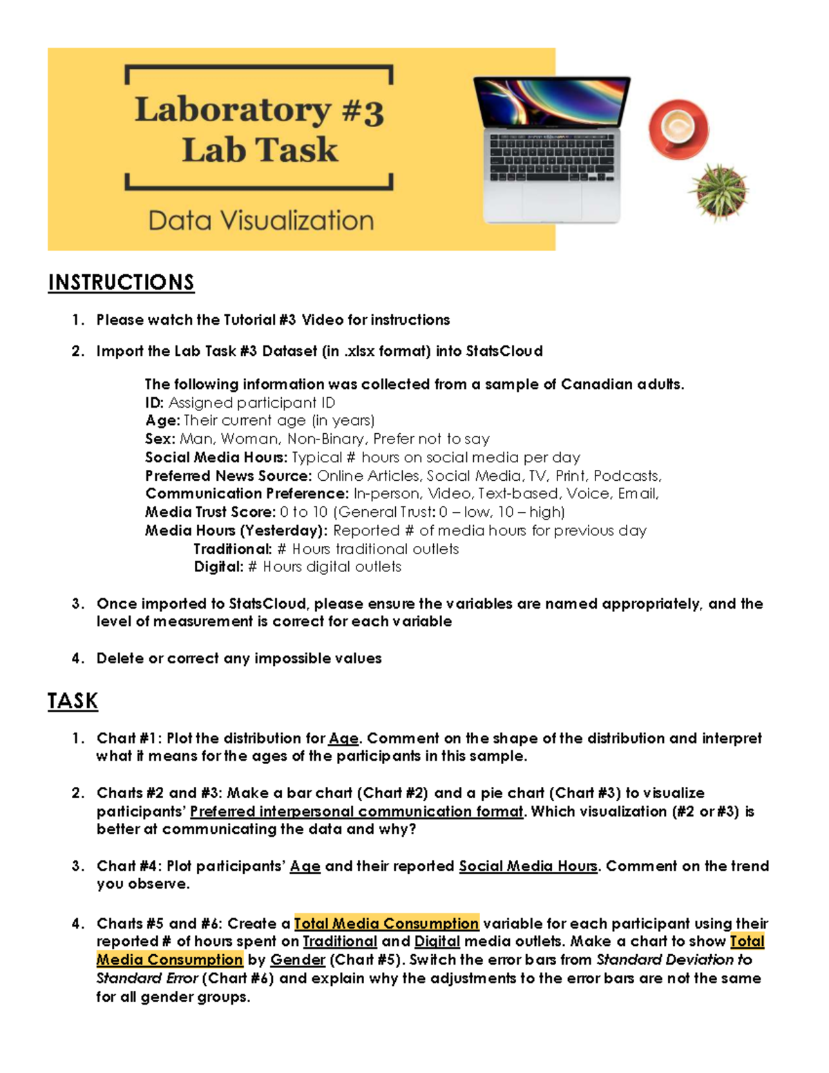 Task #3 Instructions - Data Analysis in StatsCloud - Studocu