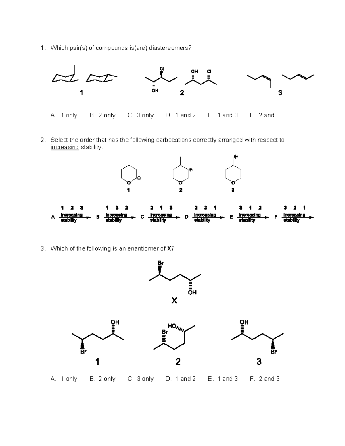 Exam 2 Practice Problems for CHEM 321 - Fall 2025 - Studocu