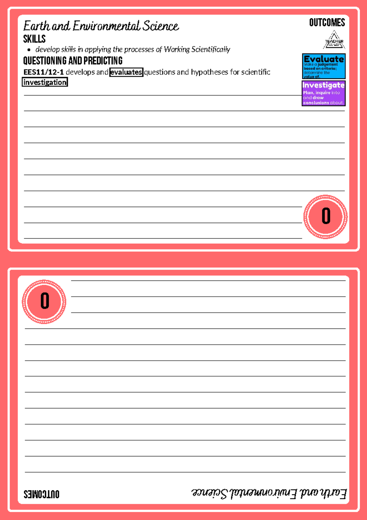 HSC Earth and Environmental Science Study Outcomes Templates - Studocu
