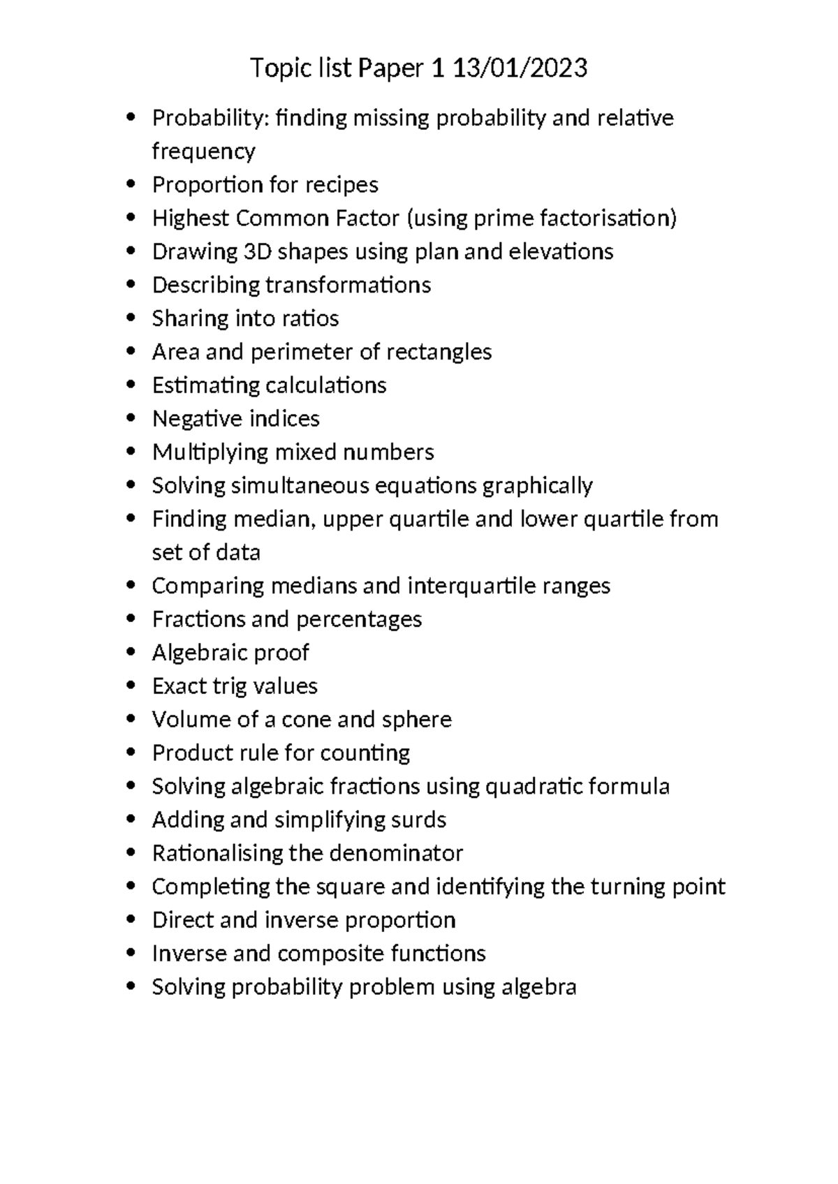 6afd8b5db5ba2bdd02ee464d61a50735 20230107 144318 - Topic list Paper 1 ...