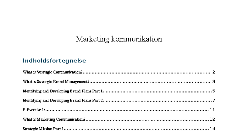 Marketing Kommunikation Exam: Strategic Communication & Brand ...