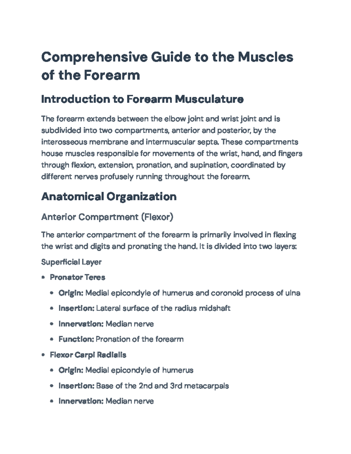 Comprehensive Guide to Forearm Muscles: Anatomy & Functions (ANAT 101 ...