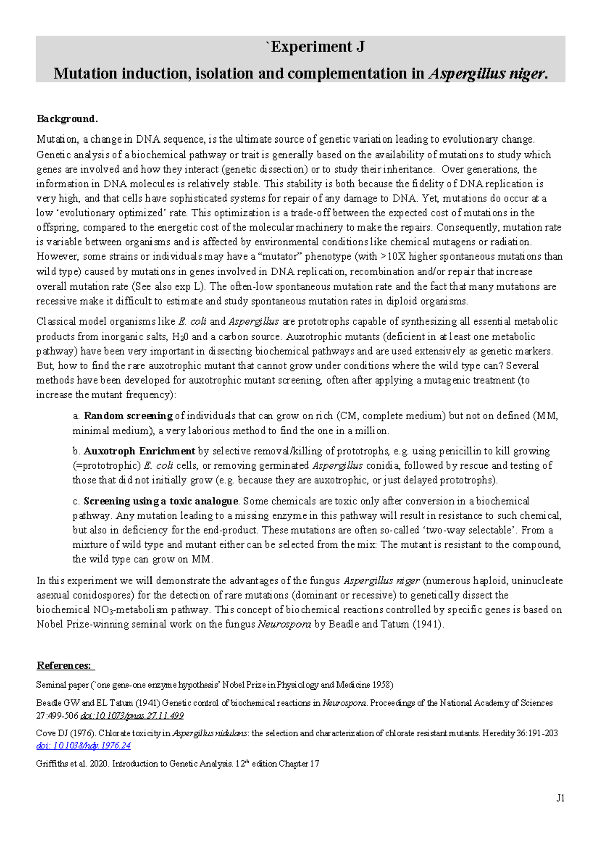 Exp J 2024-6f - Practical Answers on Mutation Induction & Screening ...
