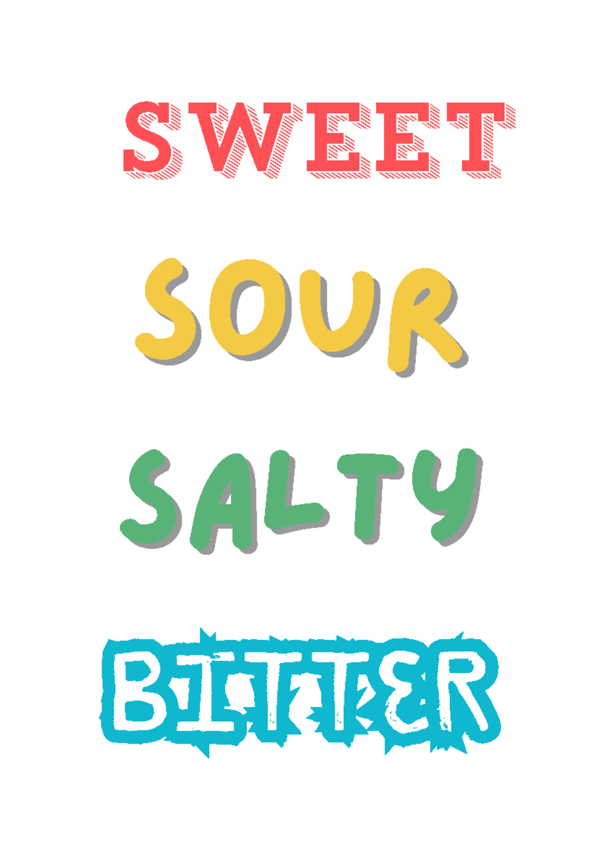 Spicy - taste in english - SWEET SOUR SALTY BITTER - Studocu