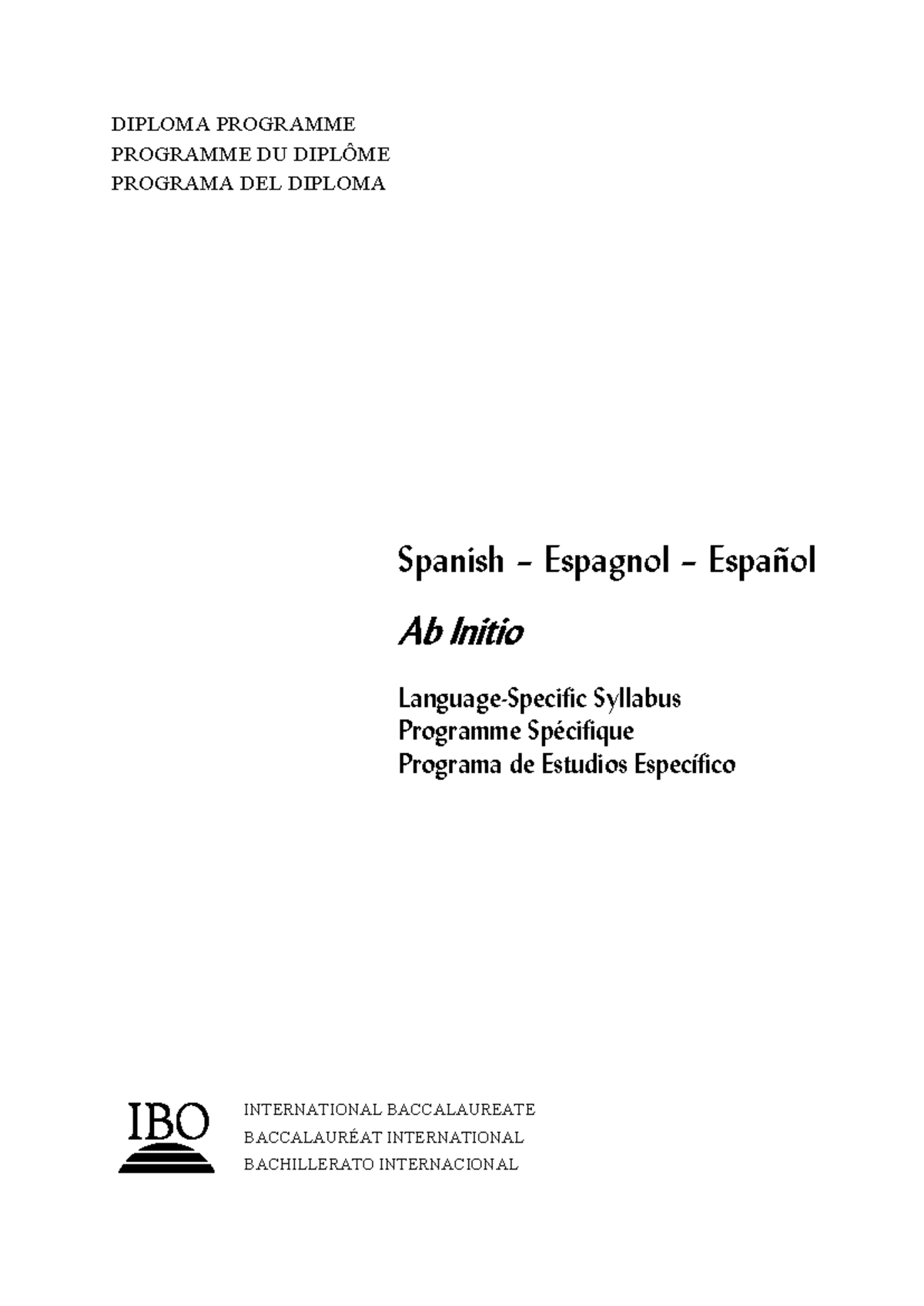 IB Spanish Ab Initio Vocabulary Guide for Students - Studocu