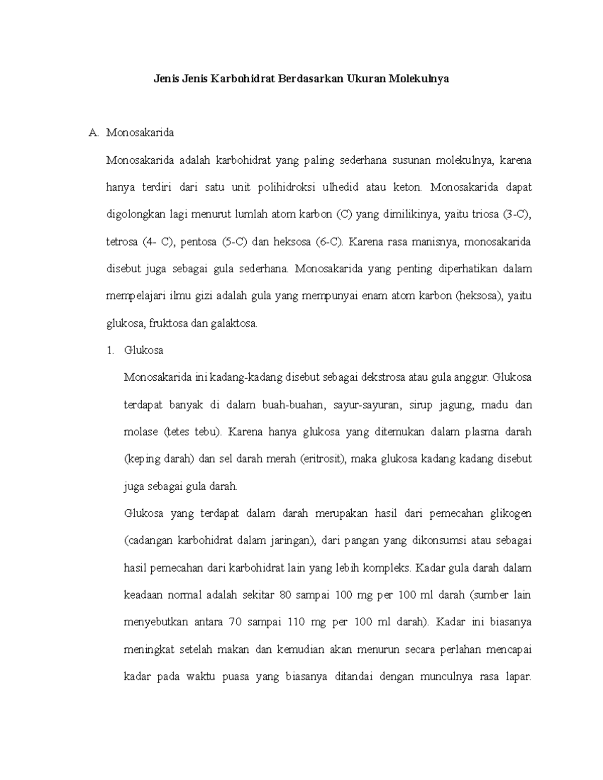Jenis-Jenis Karbohidrat: Monosakarida, Oligosakarida, Polisakarida ...