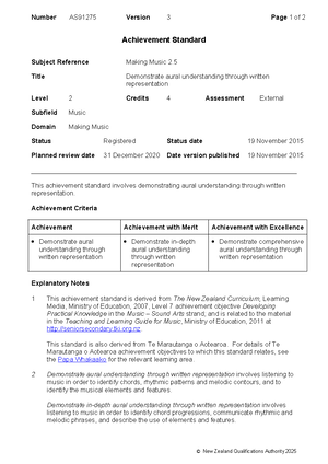 English Level 2 - 12 (NCEA 2) - National Certificate of Educational ...