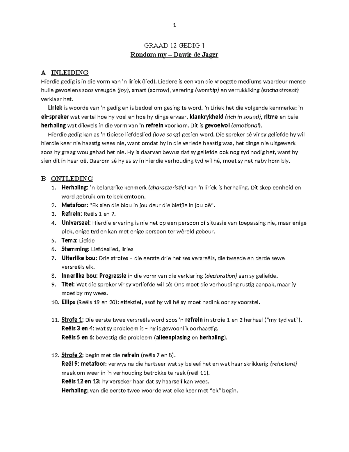 Gedig Vrae: Ek is oek important - Ontleding van 'n Afrikaanse Gedig ...