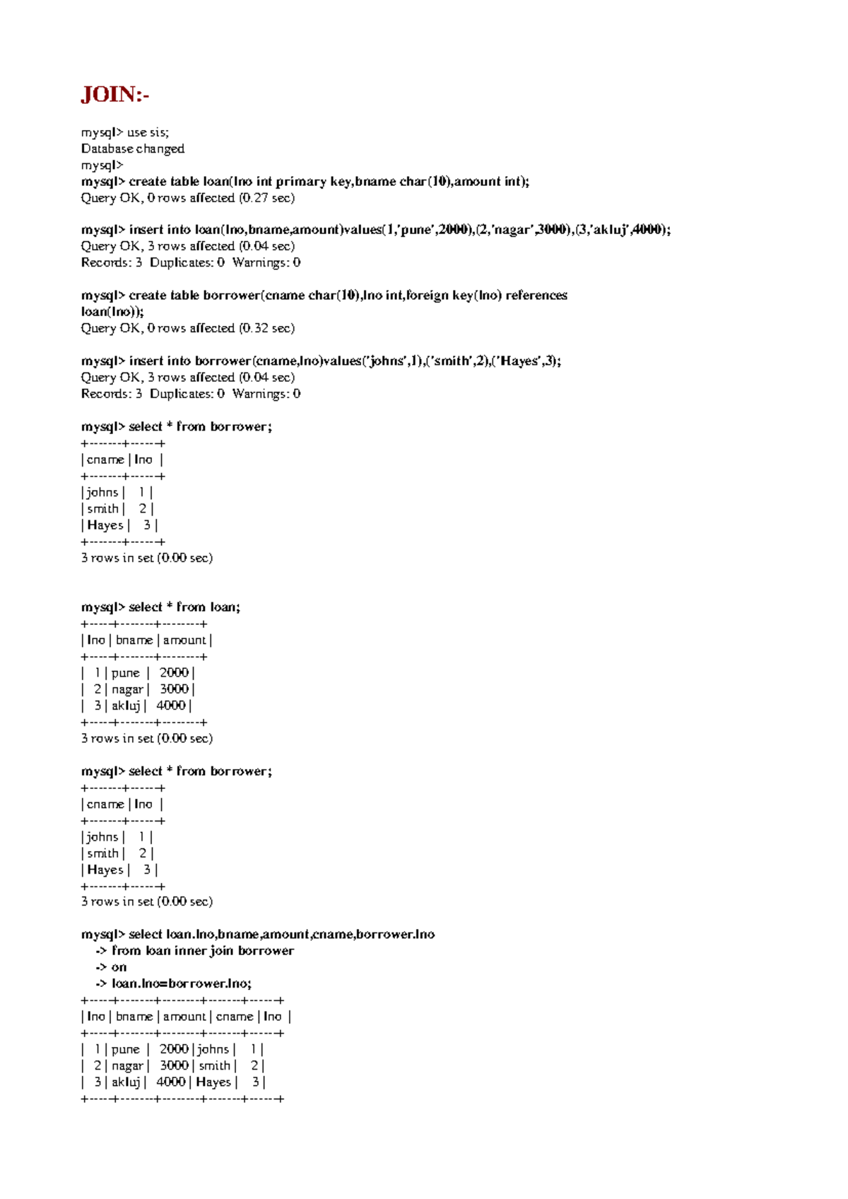 DMS Practical-03: SQL Joins and Aggregate Functions Explained - Studocu