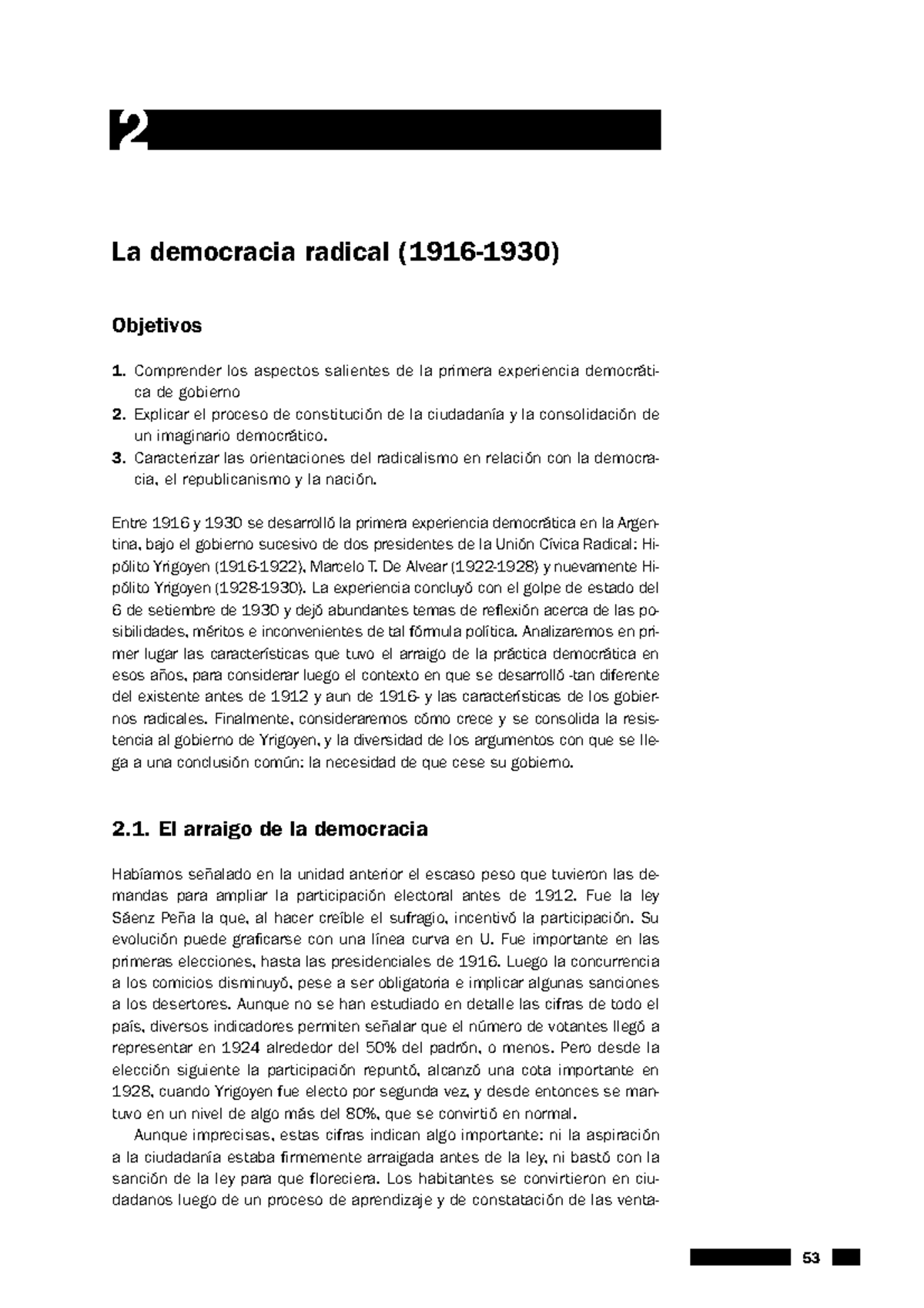 Historia de la Democracia Radical en Argentina (UCR 1916-1930) - Studocu