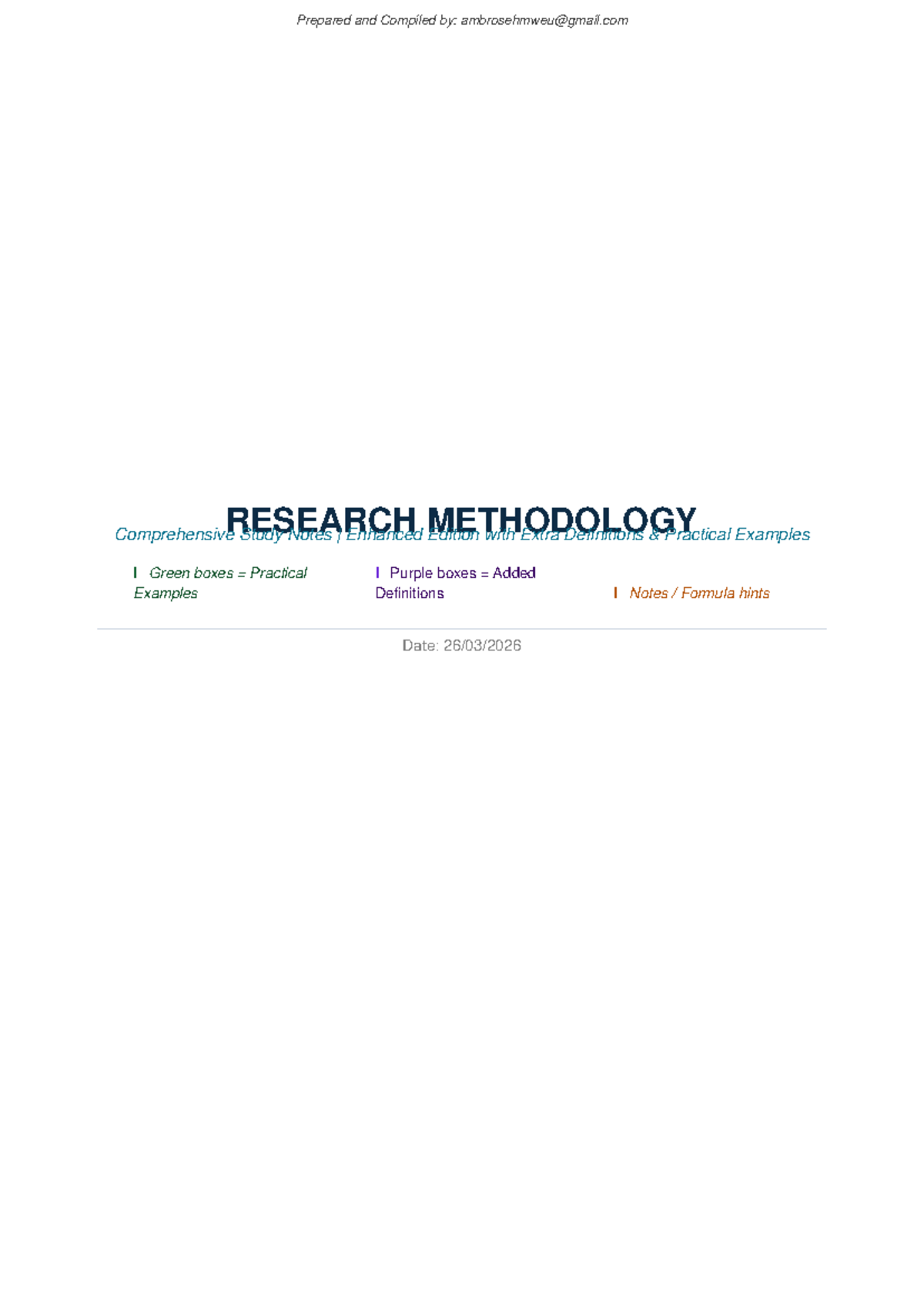 SST 303 Research Methodology: Comprehensive Study Notes & Examples ...