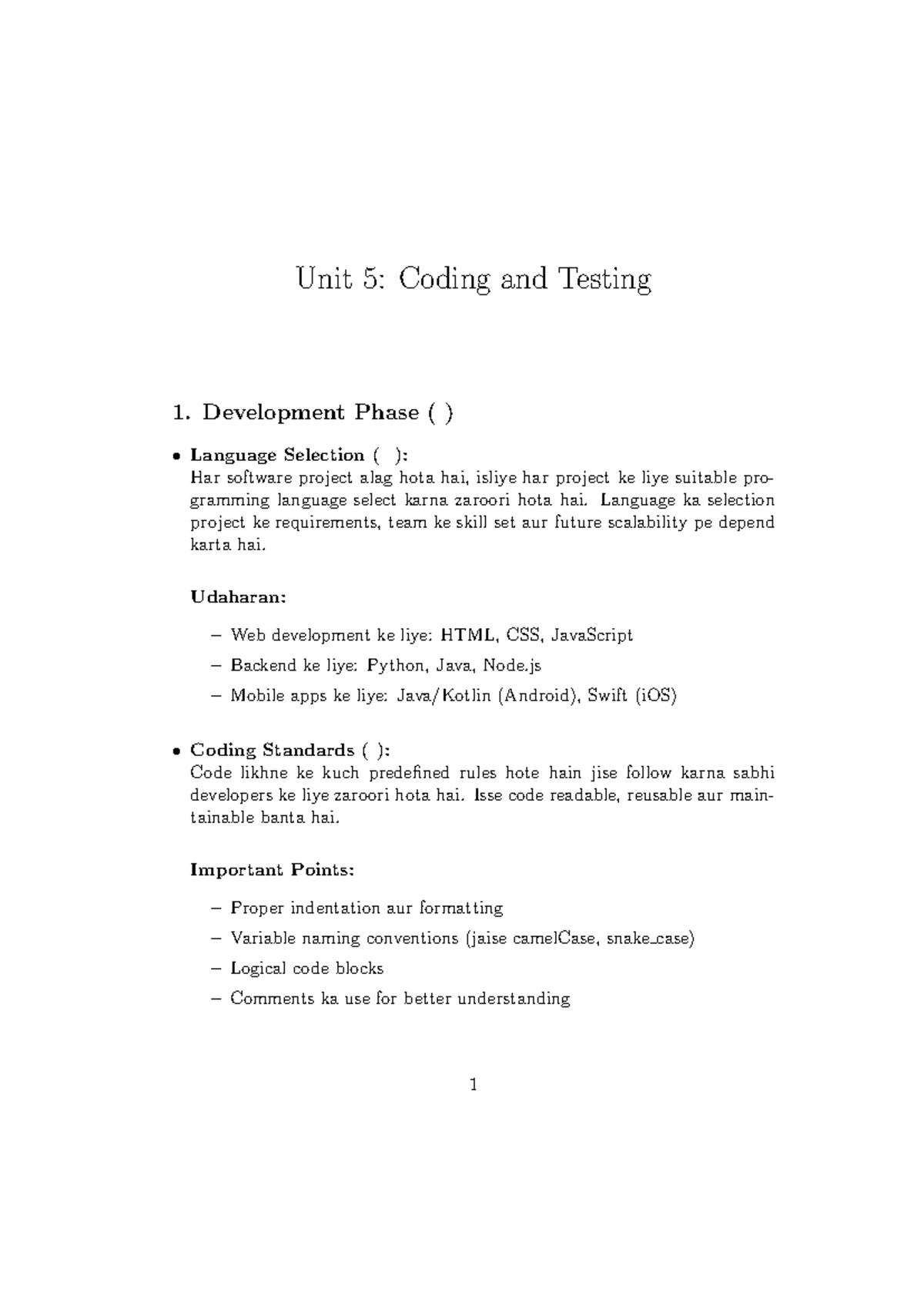 SE5 - Module 5: Coding, Testing & Debugging Techniques - Studocu