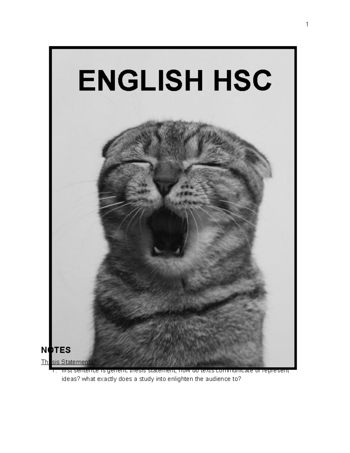 HSC ENGLISH STANDARD: Comprehensive Revision Notes for Exam Preparation ...