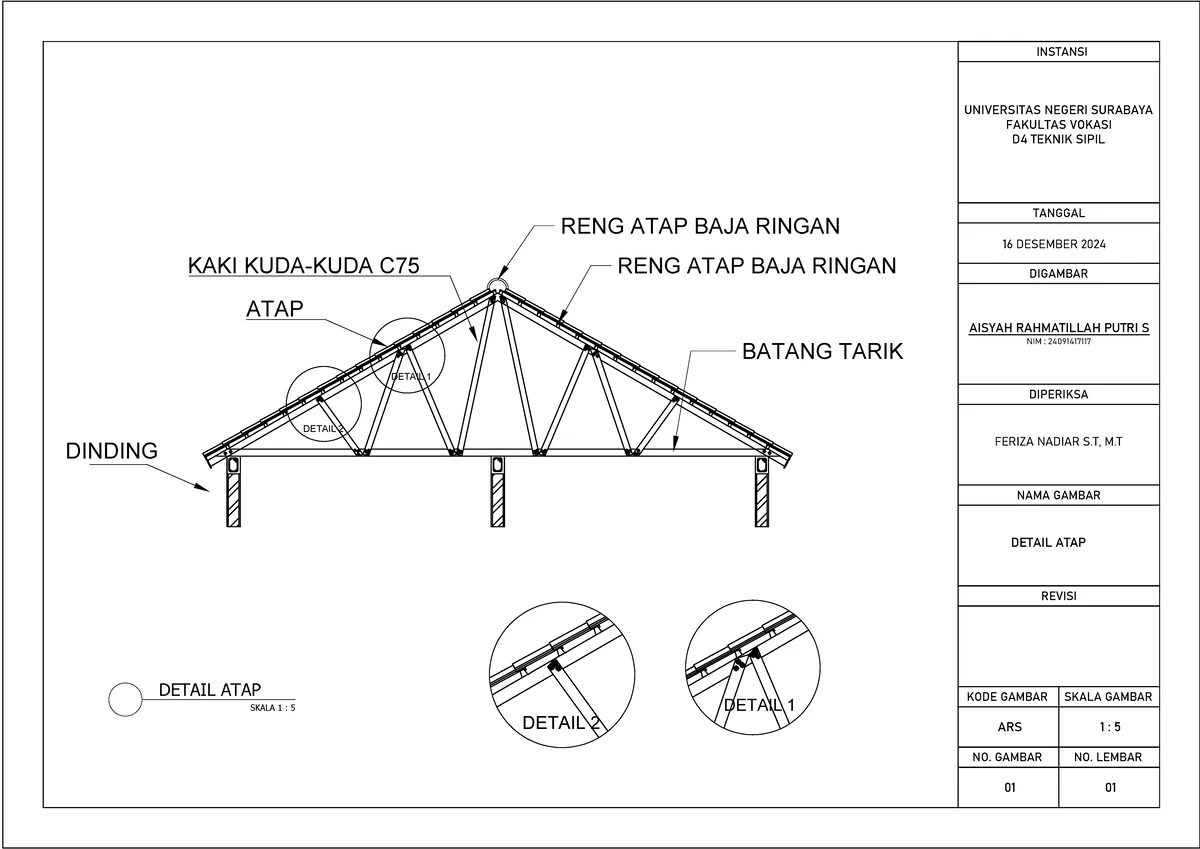 Detail atap tubes - Gambar Teknik - UNIVERSITAS NEGERI SURABAYA ...