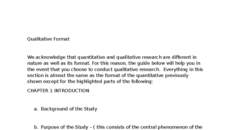 Qualitative Research Guide Format: Key Components & Structure - Studocu