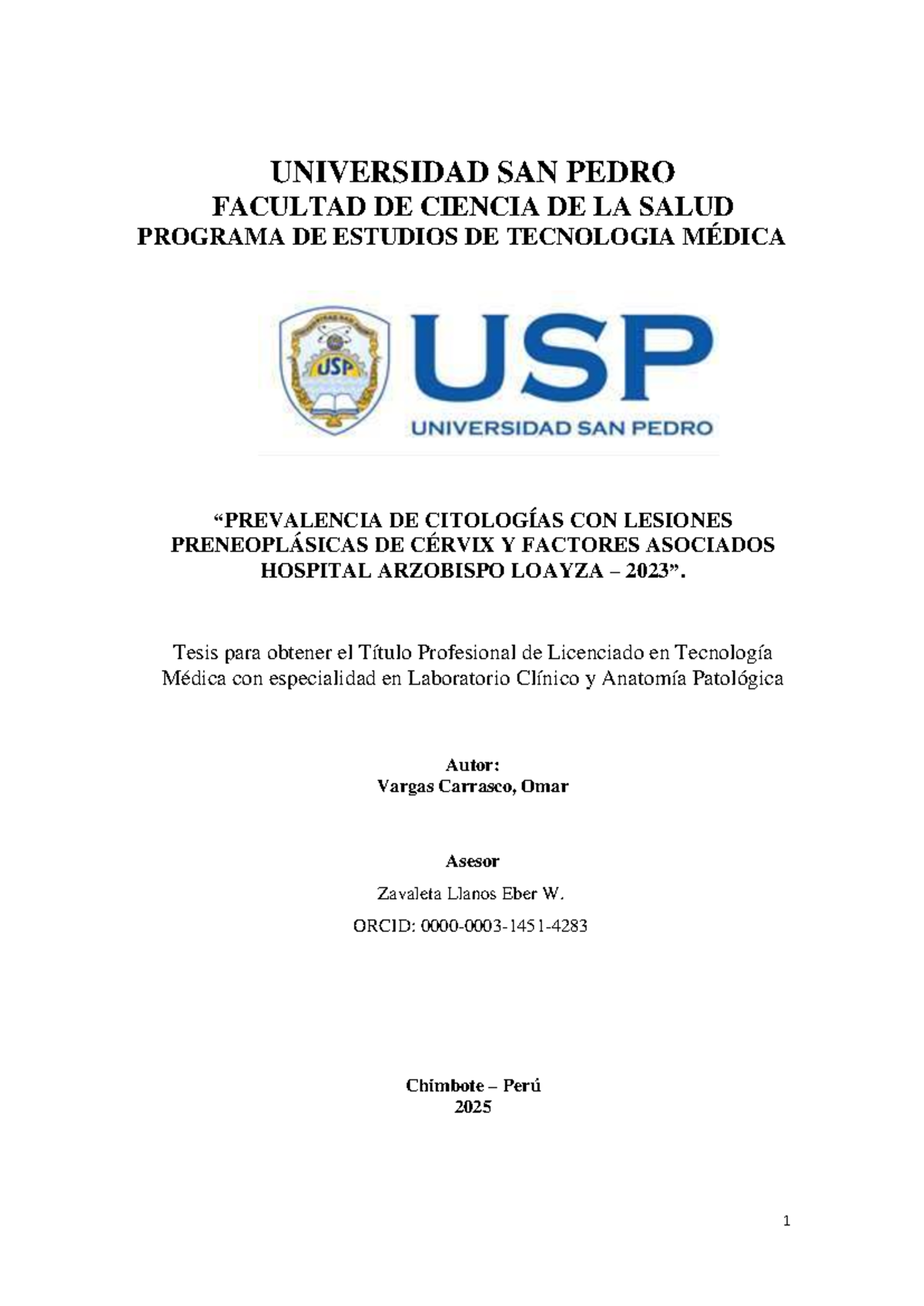 Tesis de Citologías con Lesiones Preneoplásicas de Cérvix - 2025 - Studocu