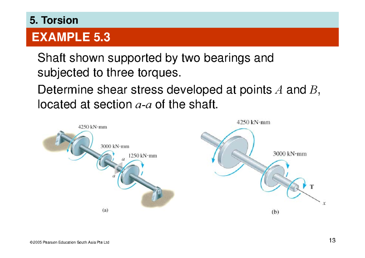 Torsion of Shaft: Solving Shear Stress and Torque Examples - Studocu