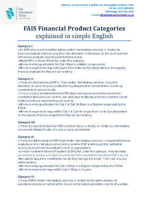 FAIS General Code of Conduct Practice Questions - FAIS General Code of ...