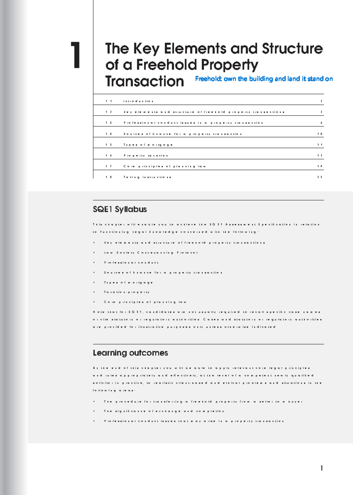 SQE1 Property Practice: Key Elements of Freehold Transactions - Studocu