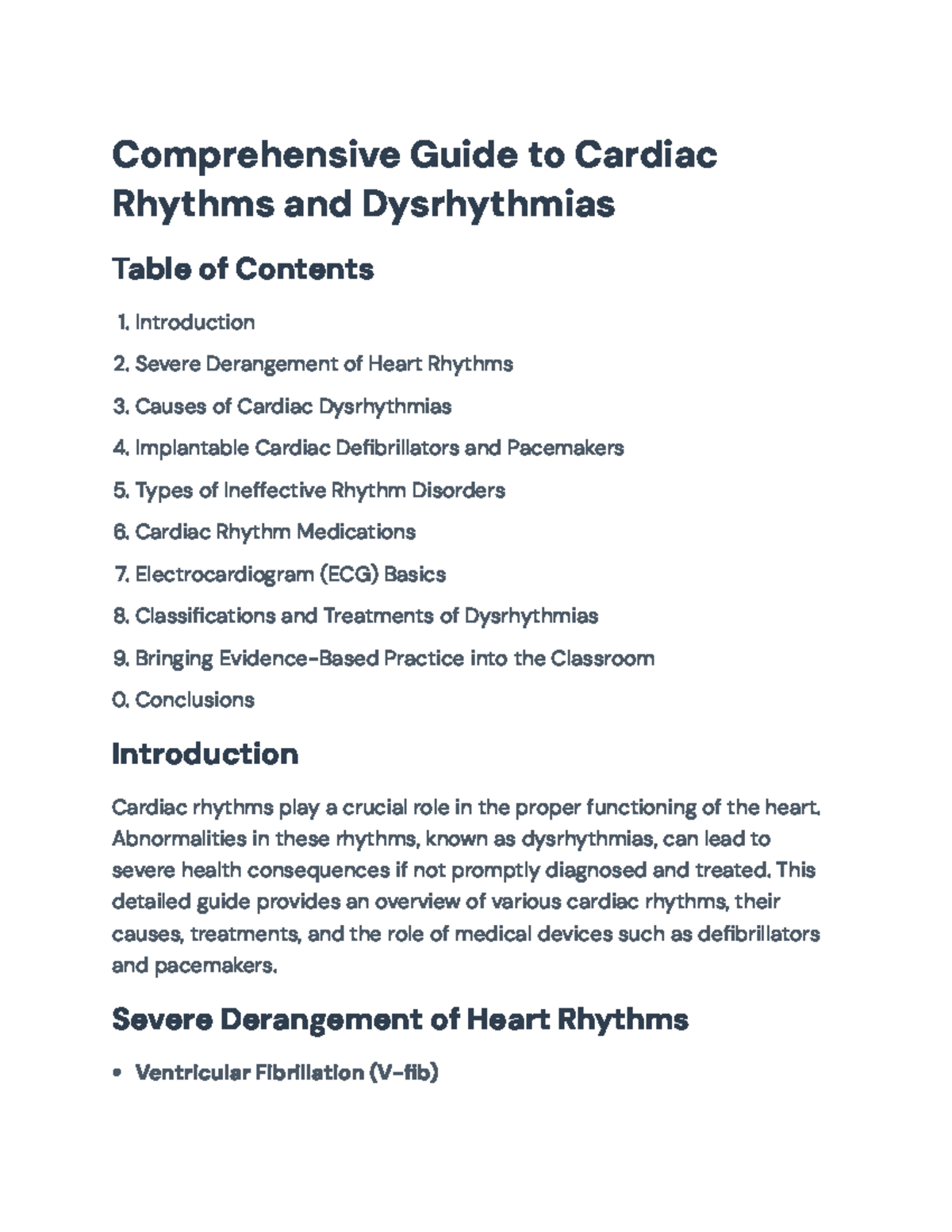 Comprehensive Guide to Cardiac Rhythms and Dysrhythmias Overview ...