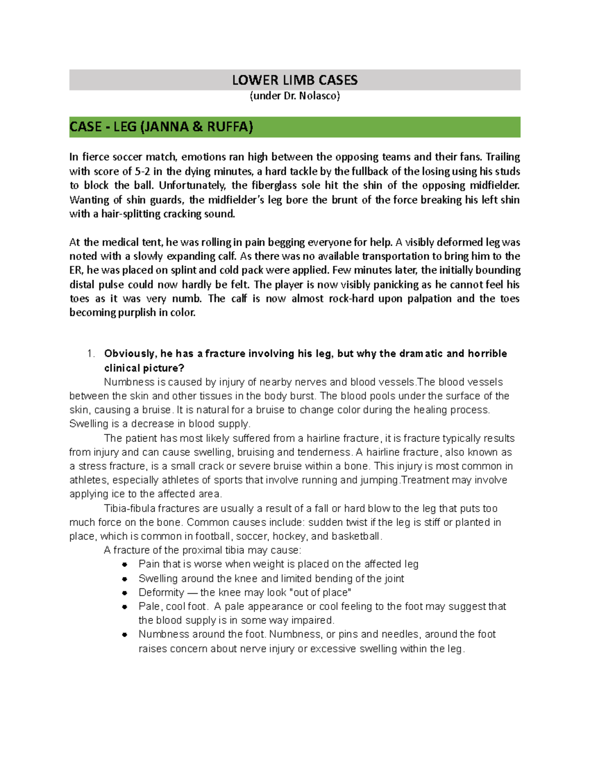 Lower Limb Case Studies: Fractures, Sprains, and Injuries Analysis ...