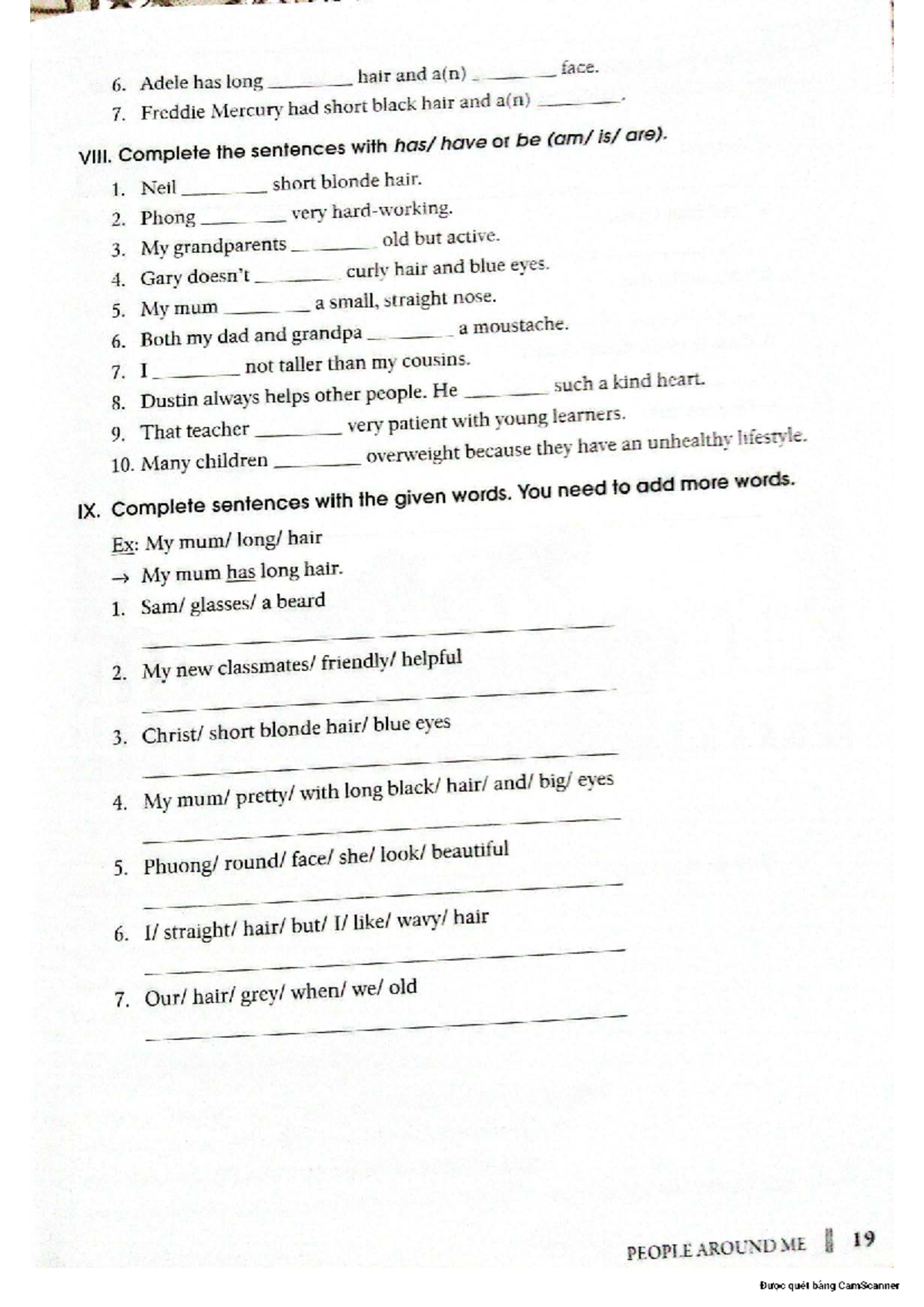 English Language Practice: Descriptive Sentences & Vocabulary - Studocu