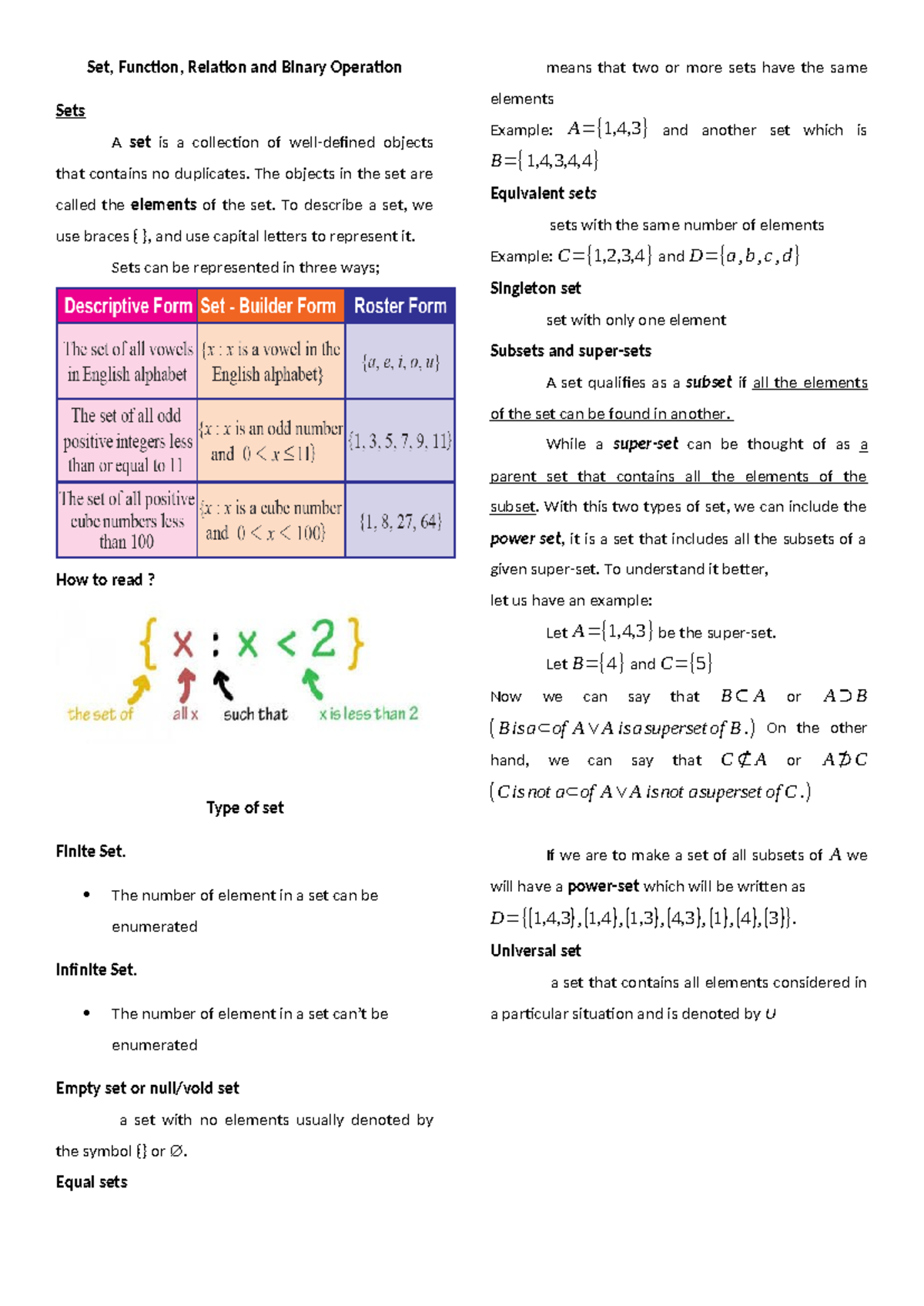 Handout.set.to.logic.2nd - Set, Function, Relation and Binary Operation ...