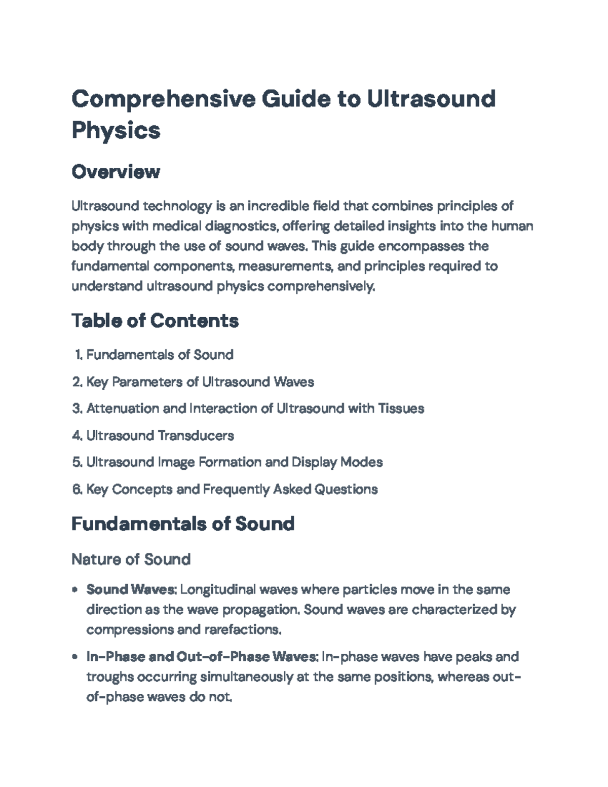 Comprehensive Guide to Ultrasound Physics and Applications ...