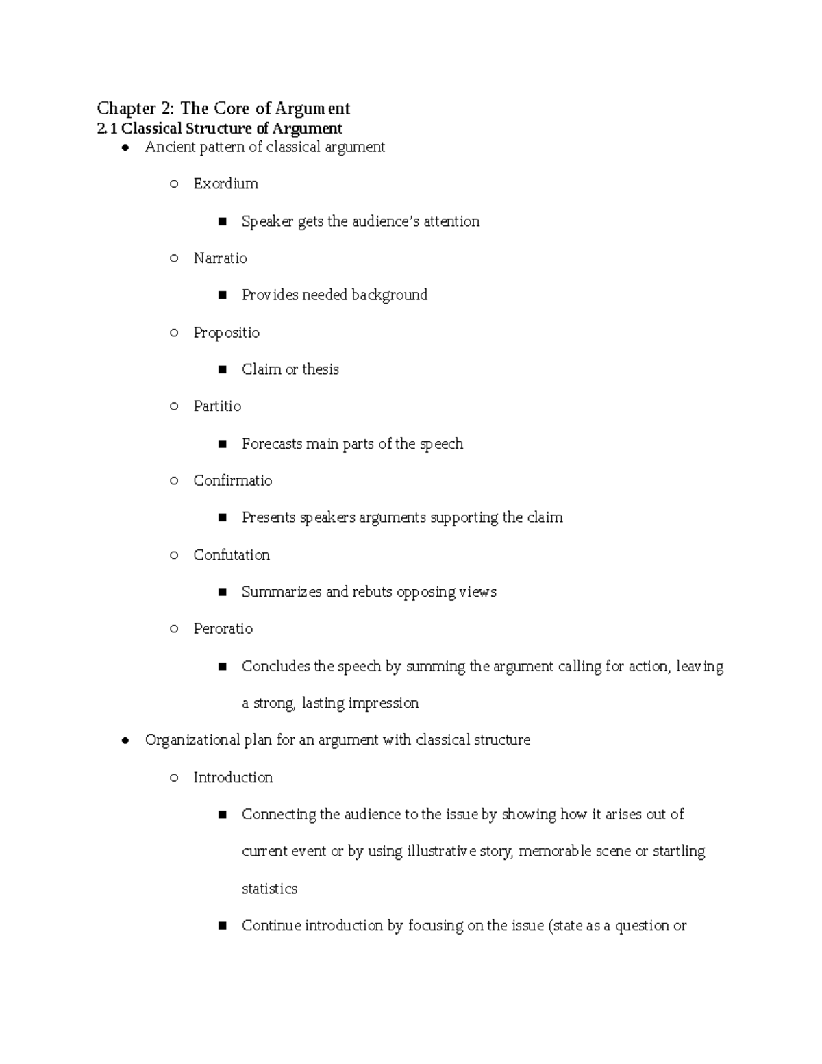 Chapter 2 Summary - Classical Argument Structure & Its Elements - Studocu