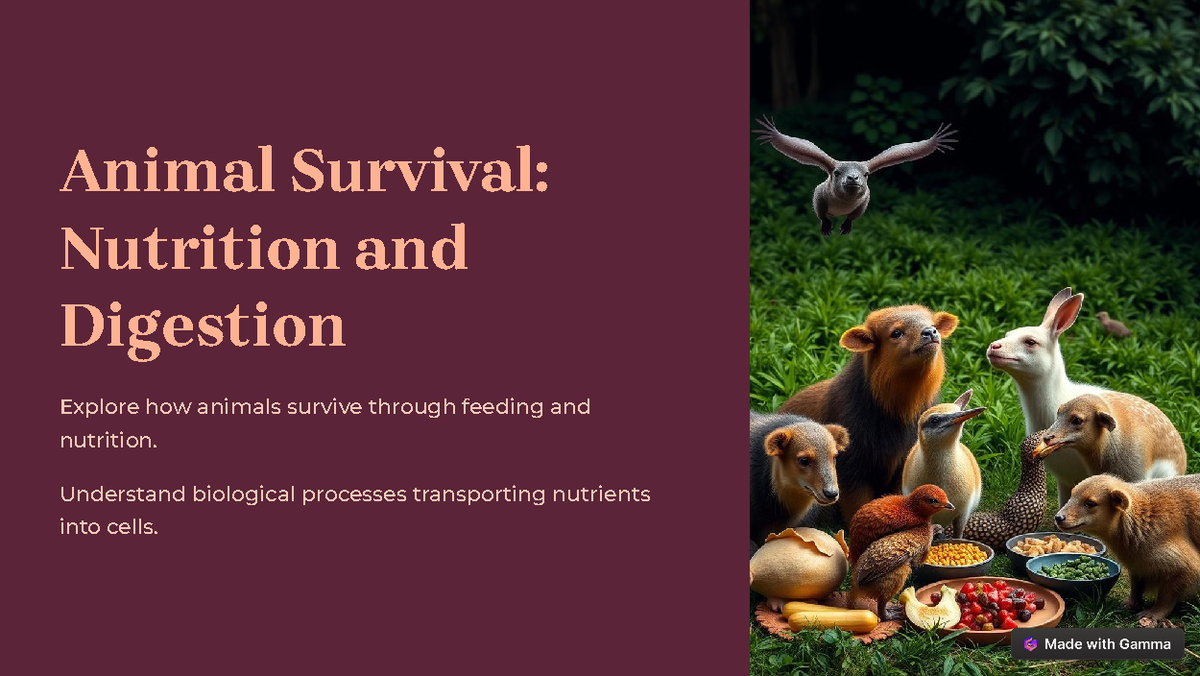 Animal Survival Nutrition and Digestion - Animal Survival: Nutrition ...