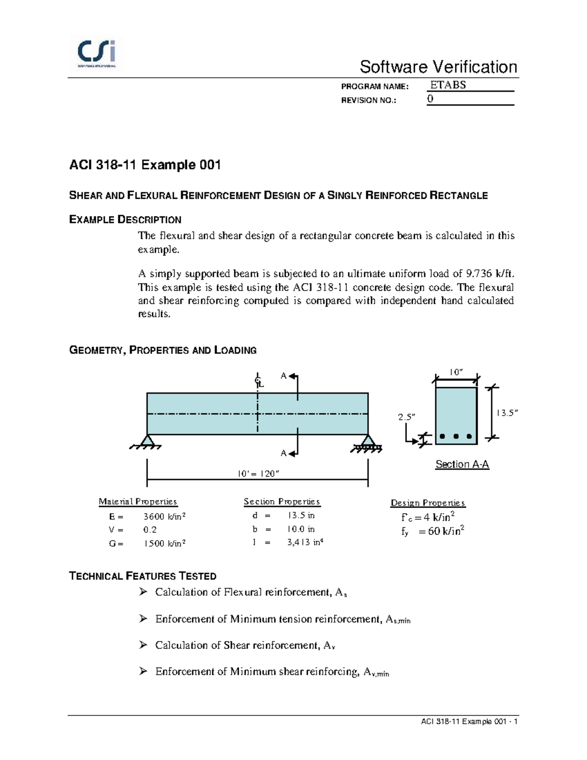 ACI 318-11 Example 001: Shear & Flexural Design of Beam - Studocu