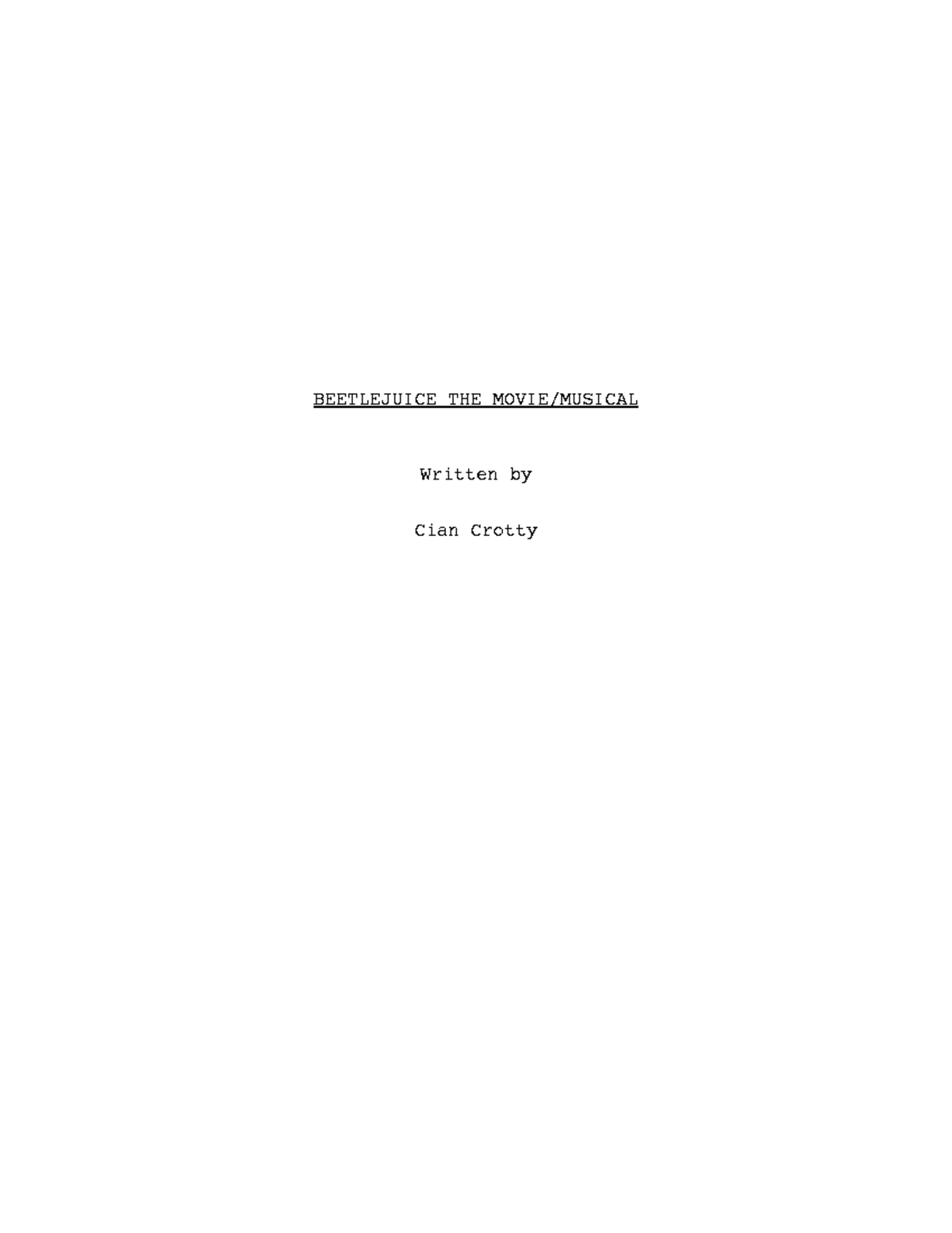 BEETLEJUICE: The Musical Script Analysis and Insights - Studocu