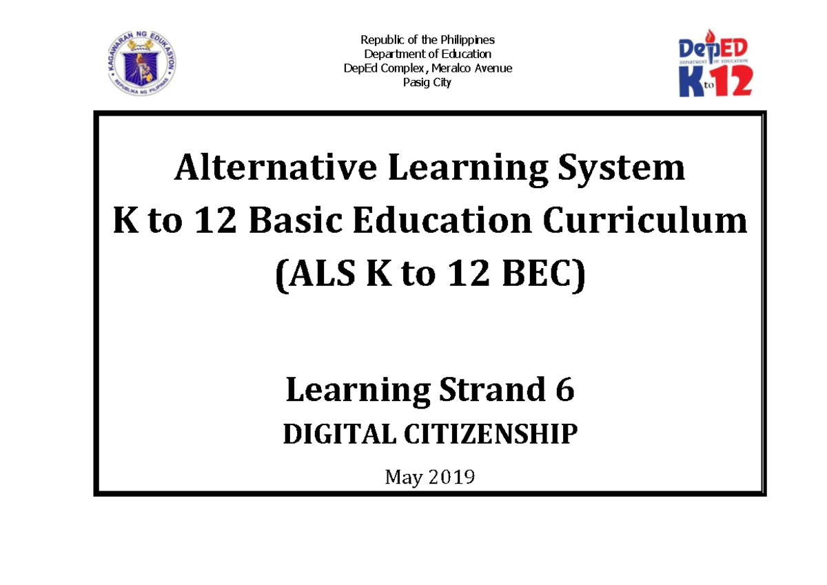 LS 6 Digital Citizenship: Comprehensive Curriculum Guide 2019 - Studocu