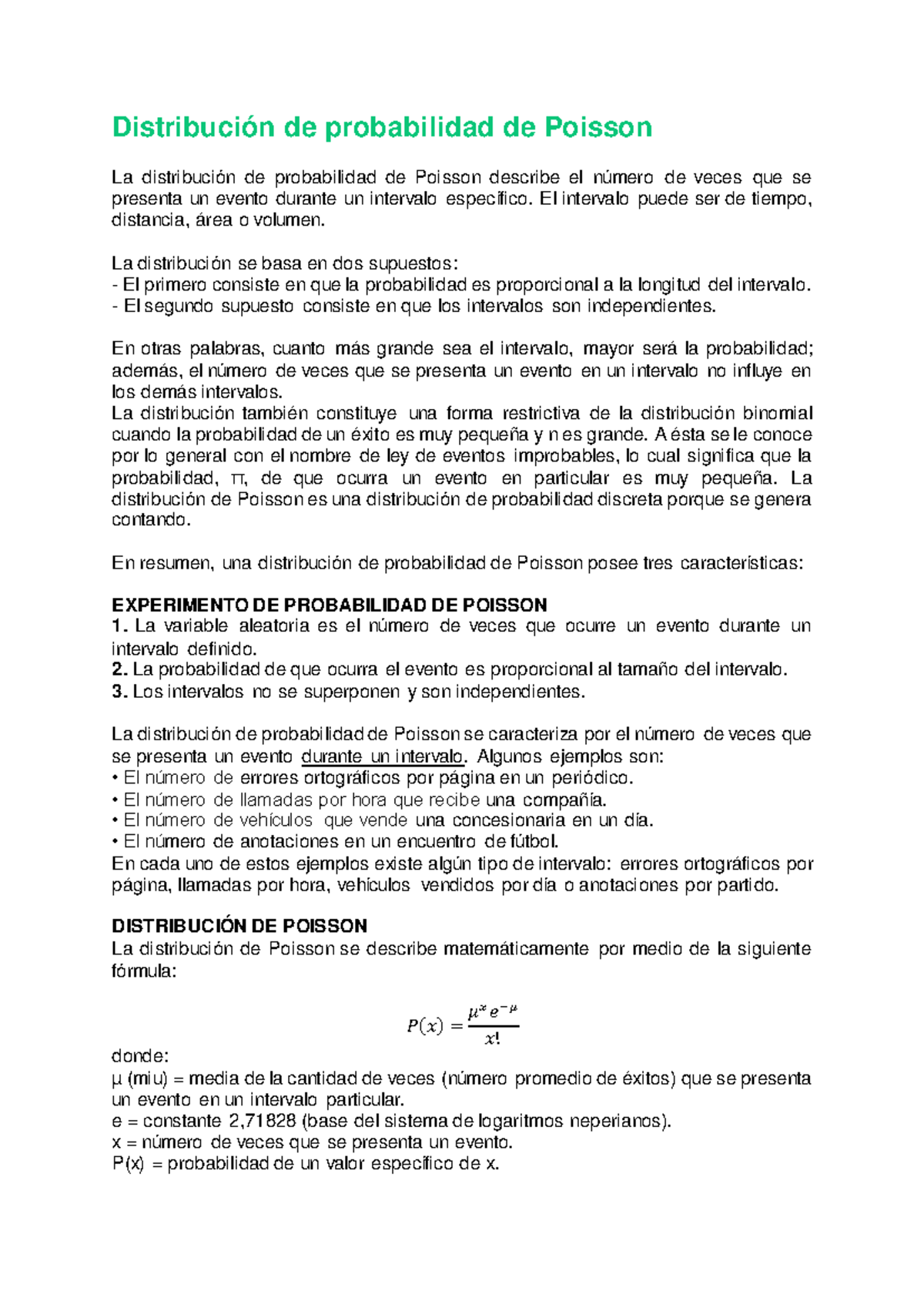Distribución de probabilidad de Poisson - Distribución de probabilidad ...