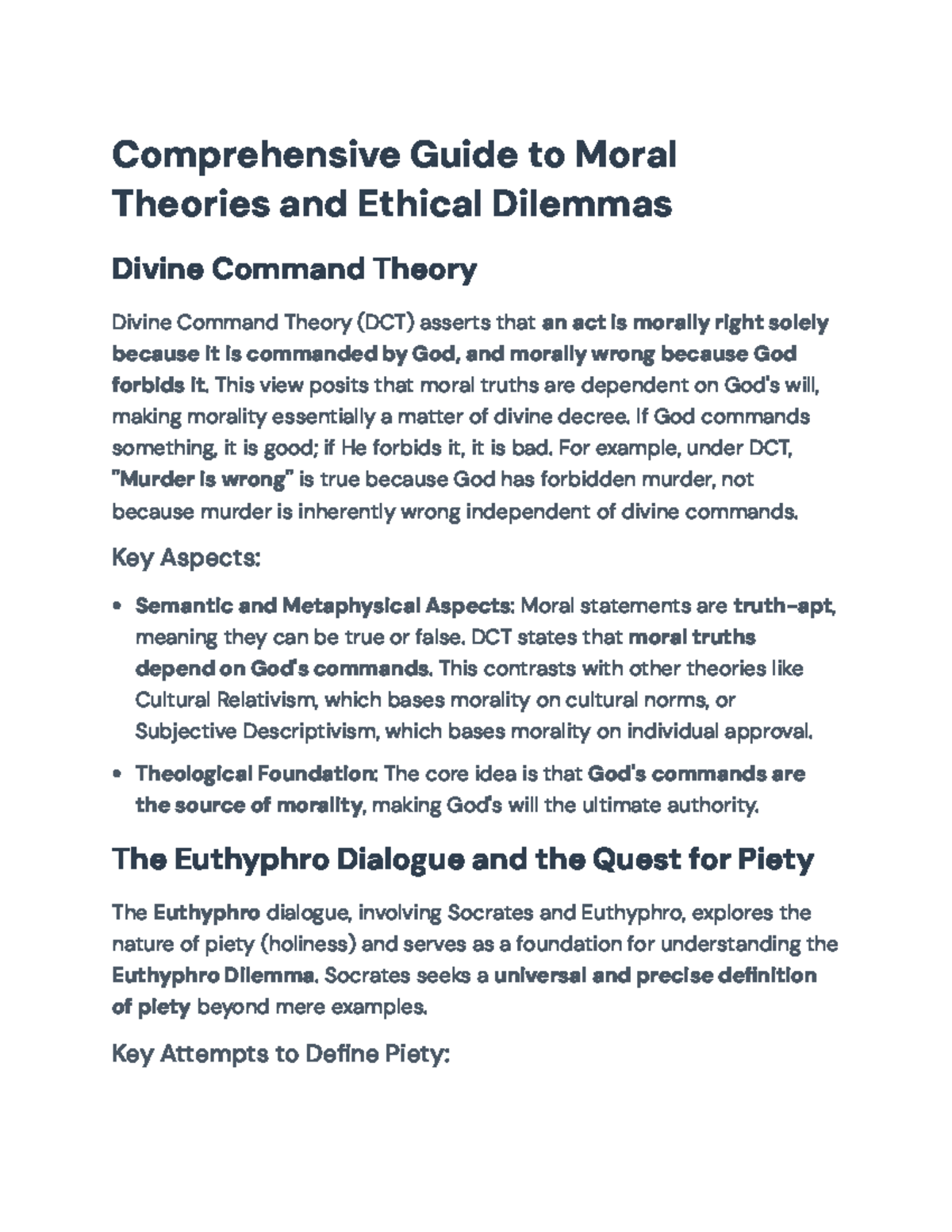 Comprehensive Guide to Divine Command Theory and Moral Ethics - Comprehensive Guide to Moral ...