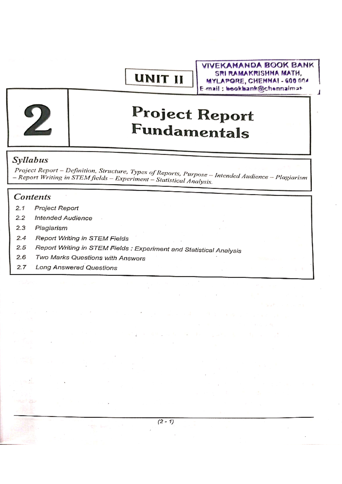 PRW U2 Tech - Project Report Writing Fundamentals and Techniques - Studocu