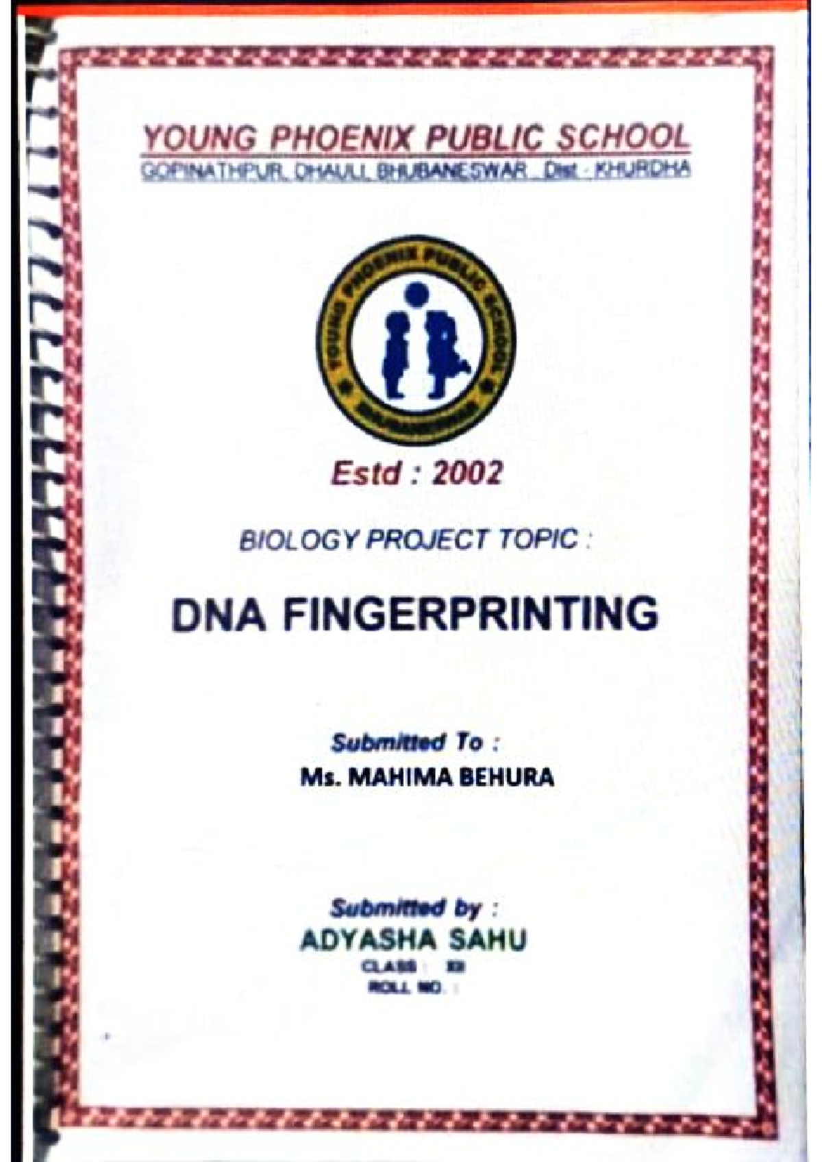 Biology Project XII: DNA Fingerprinting Investigatory Study - Studocu