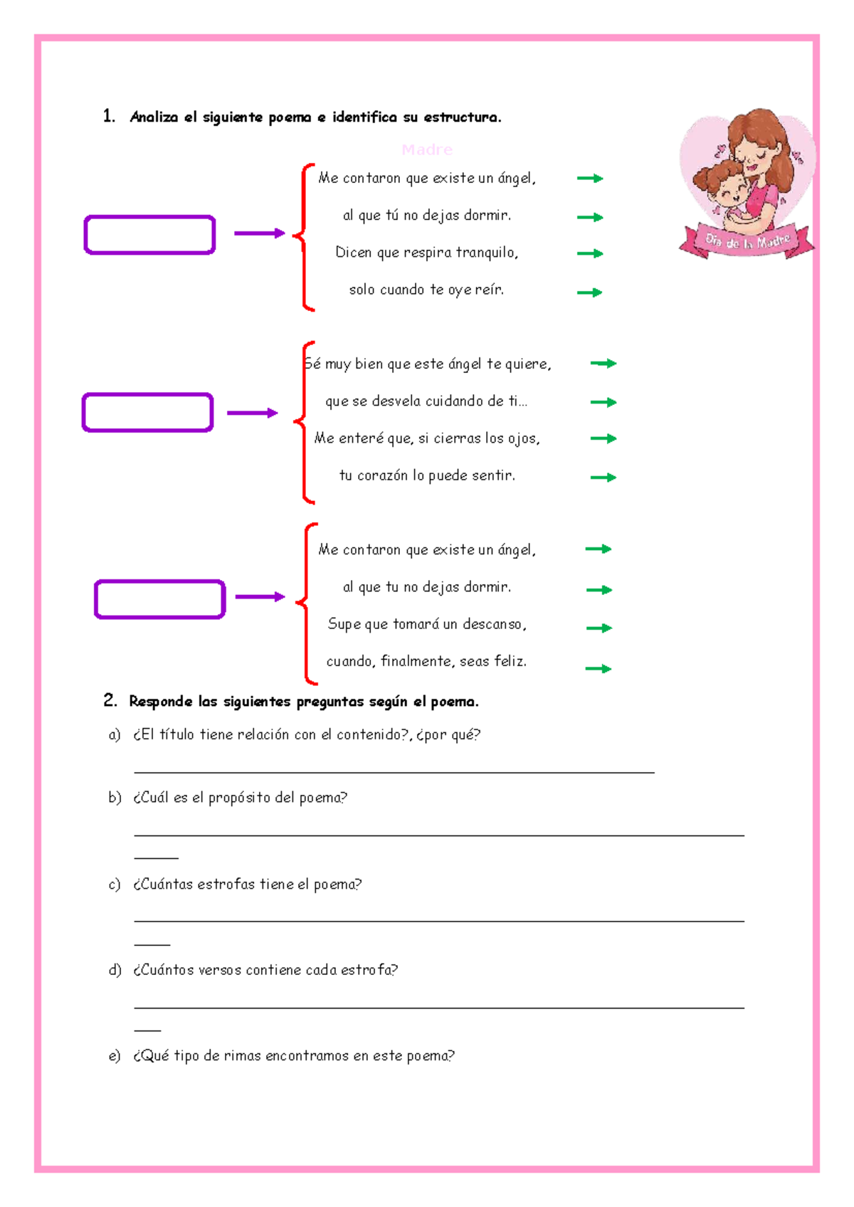 Ficha-LUN- Comun- Leemos E Identificamos LA Estructura DE UN Poema - 1 ...