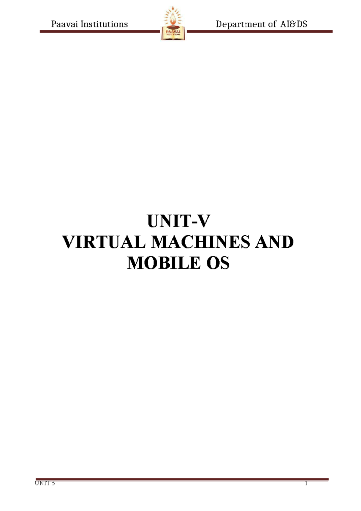 CS3451 - Virtual Machines and Mobile OS: Unit 5 Overview - Studocu