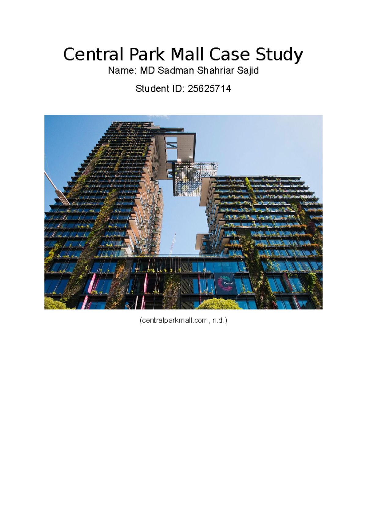 MD 25625714: Central Park Mall Case Study - Sustainable Urban Design ...