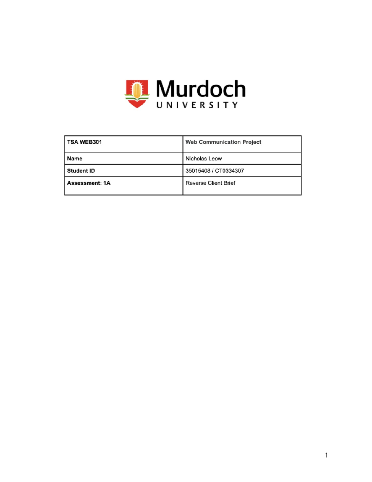 Assignment 1A: Reverse Client Brief for Green Plan SG 2030 - Studocu