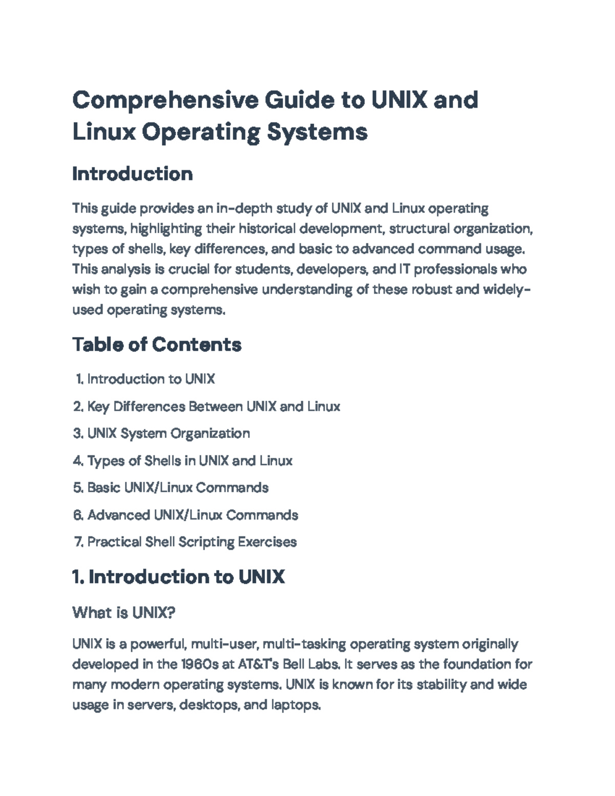 Comprehensive Guide to UNIX and Linux OS Fundamentals - Comprehensive ...