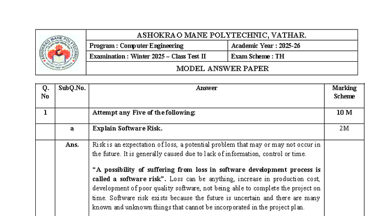 CT2 Paper STE 2526: Software Risk Management & Quality Assurance Exam ...