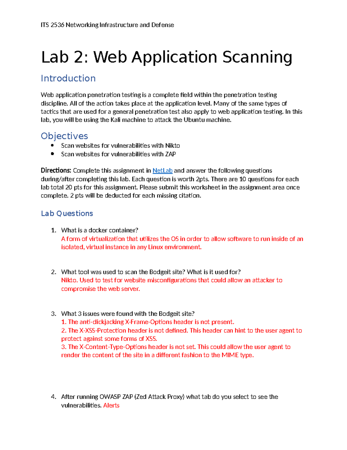 Lab 02 Worksheet - ITS 2536 Networking Infrastructure and Defense Lab 2 ...
