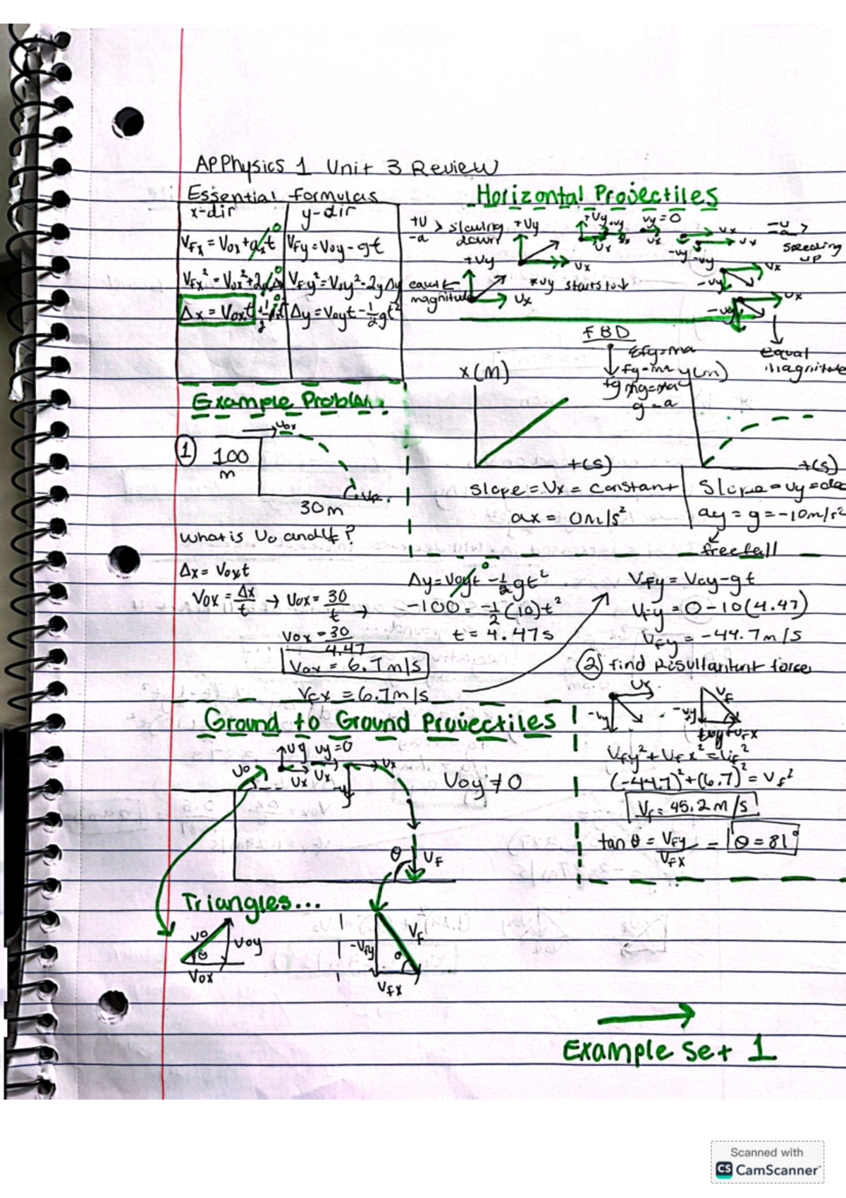 Unit 3 2D Motion Review (Notes and P Set - Apphysics 1 Unit 3 Review ...