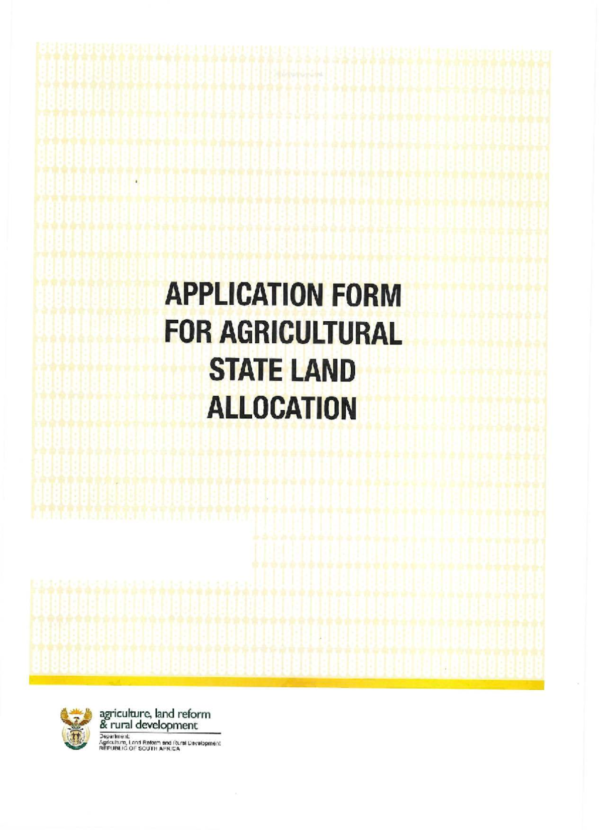 APPLICATION FORM FOR STATE LAND ALLOCATION 2025 - Studocu