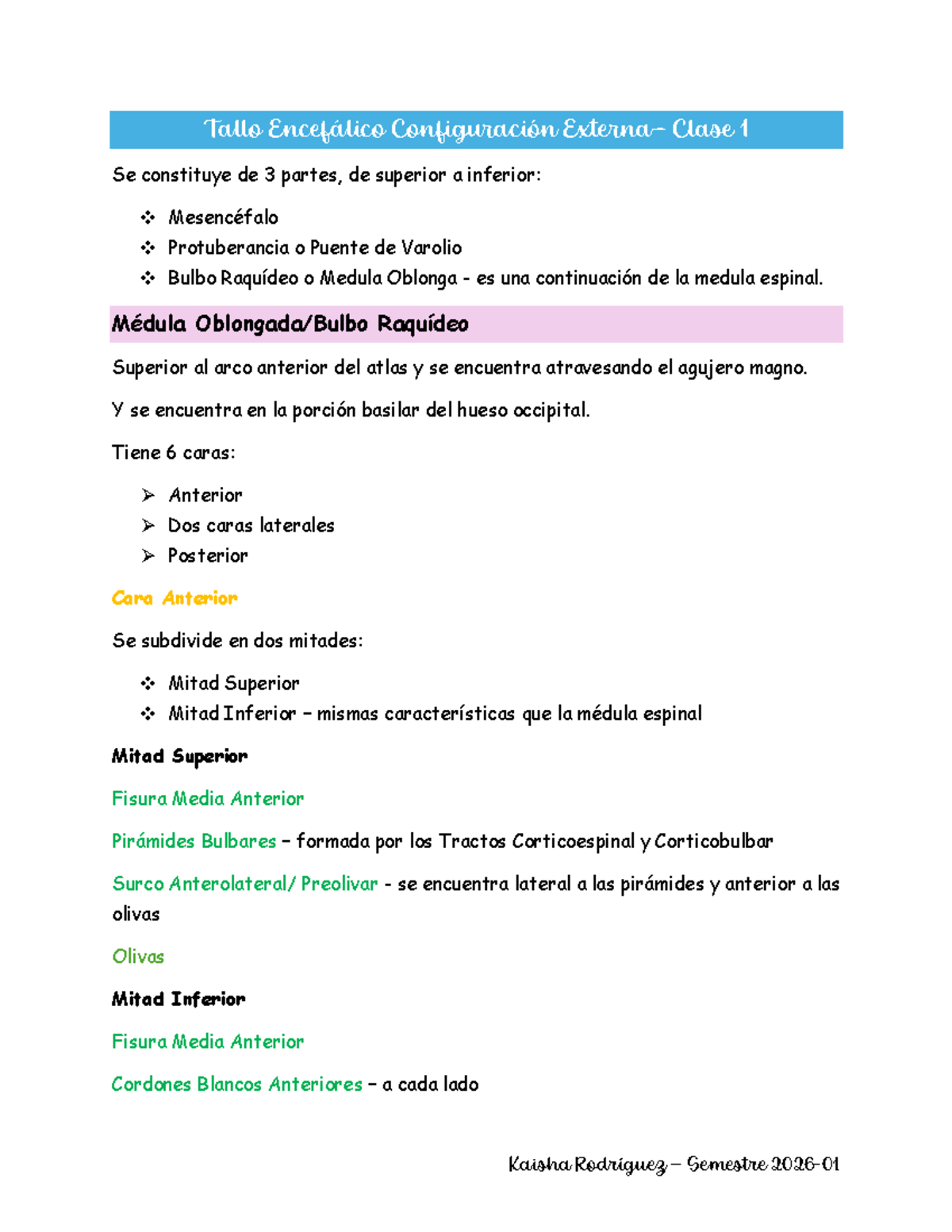 Configuración del Tallo Encefálico y Cerebelo - Lab. Neuro 2do Parcial ...