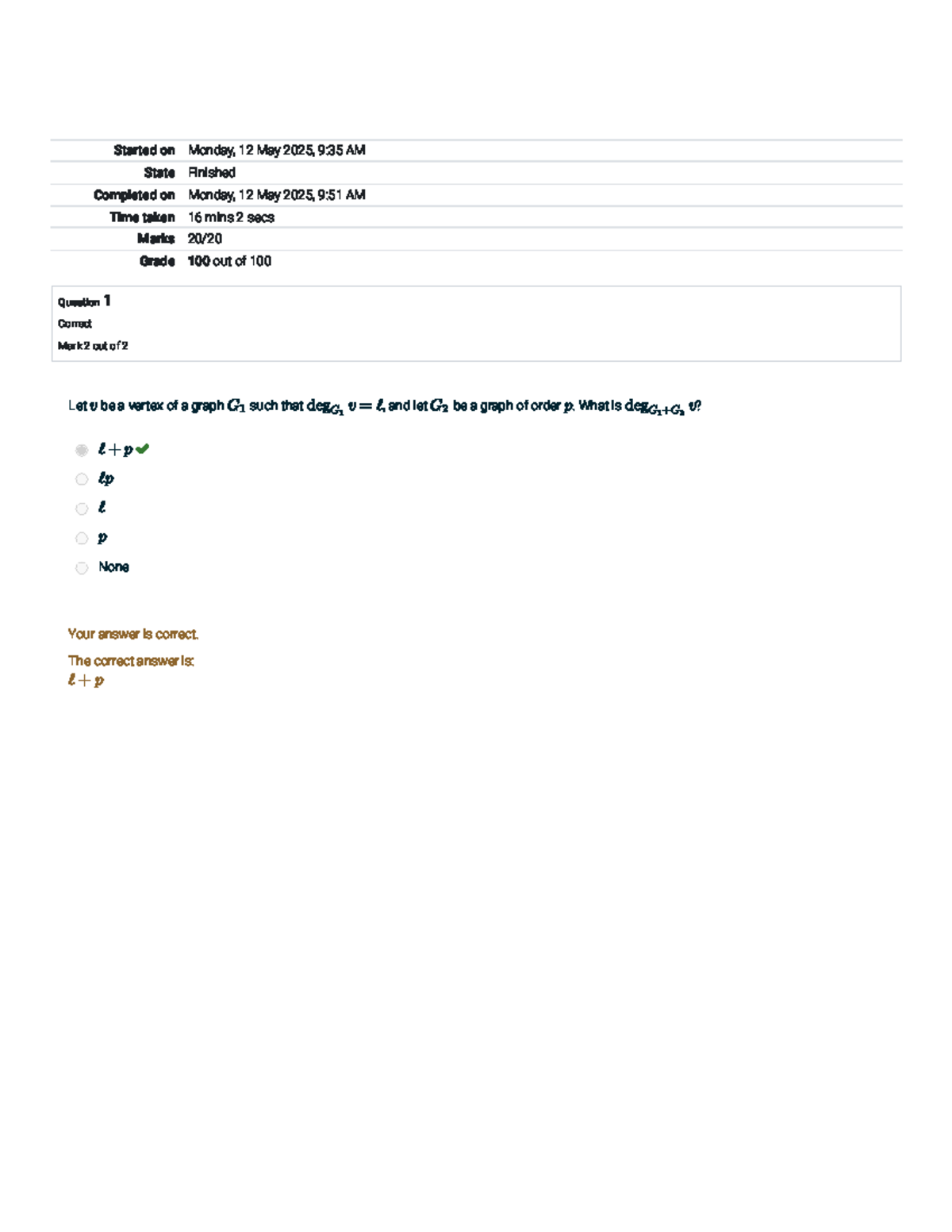 Class-QUIZ-04 Review on Graph Theory Concepts - 2025 - Studocu