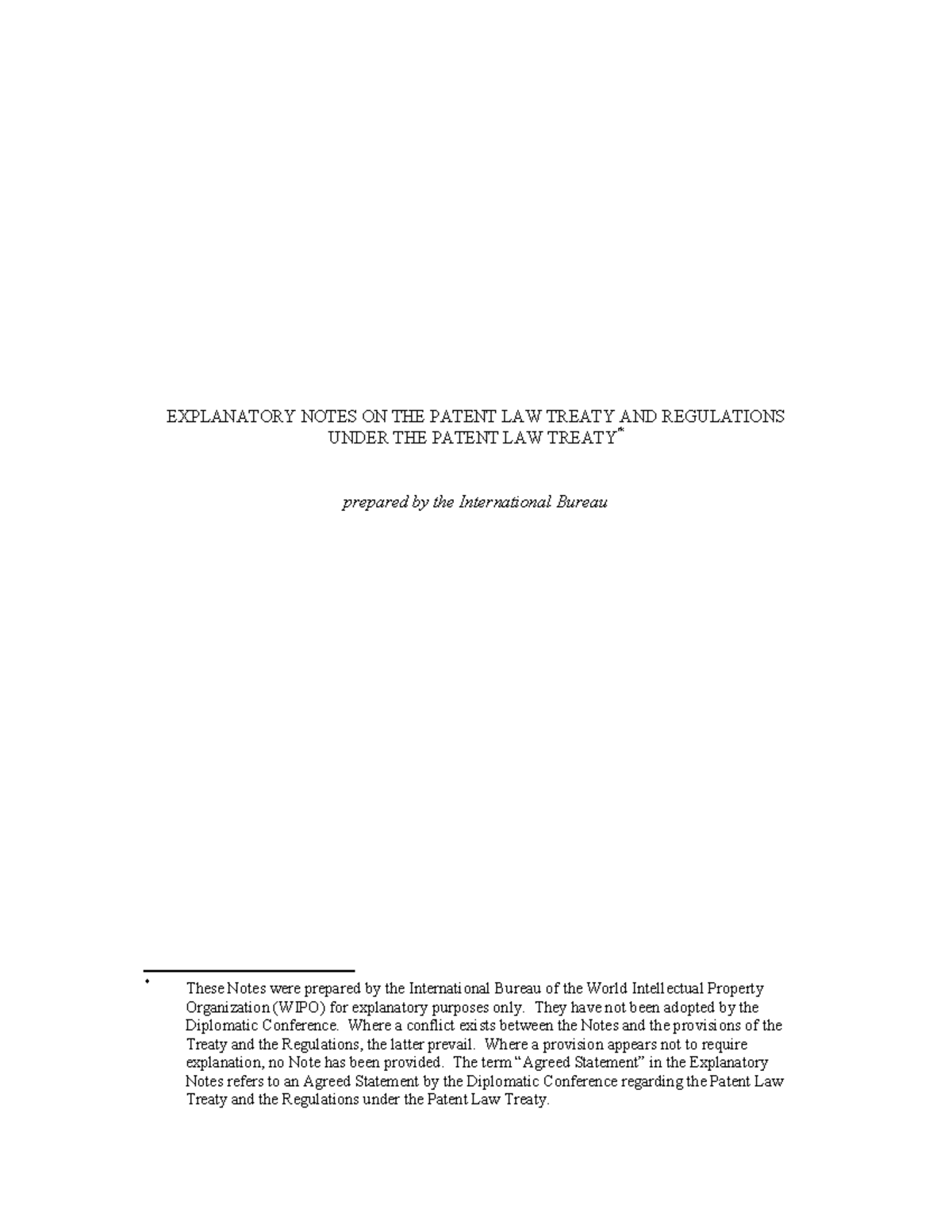 Explanatory Notes on the Patent Law Treaty (PLT) - WIPO Insights - Studocu