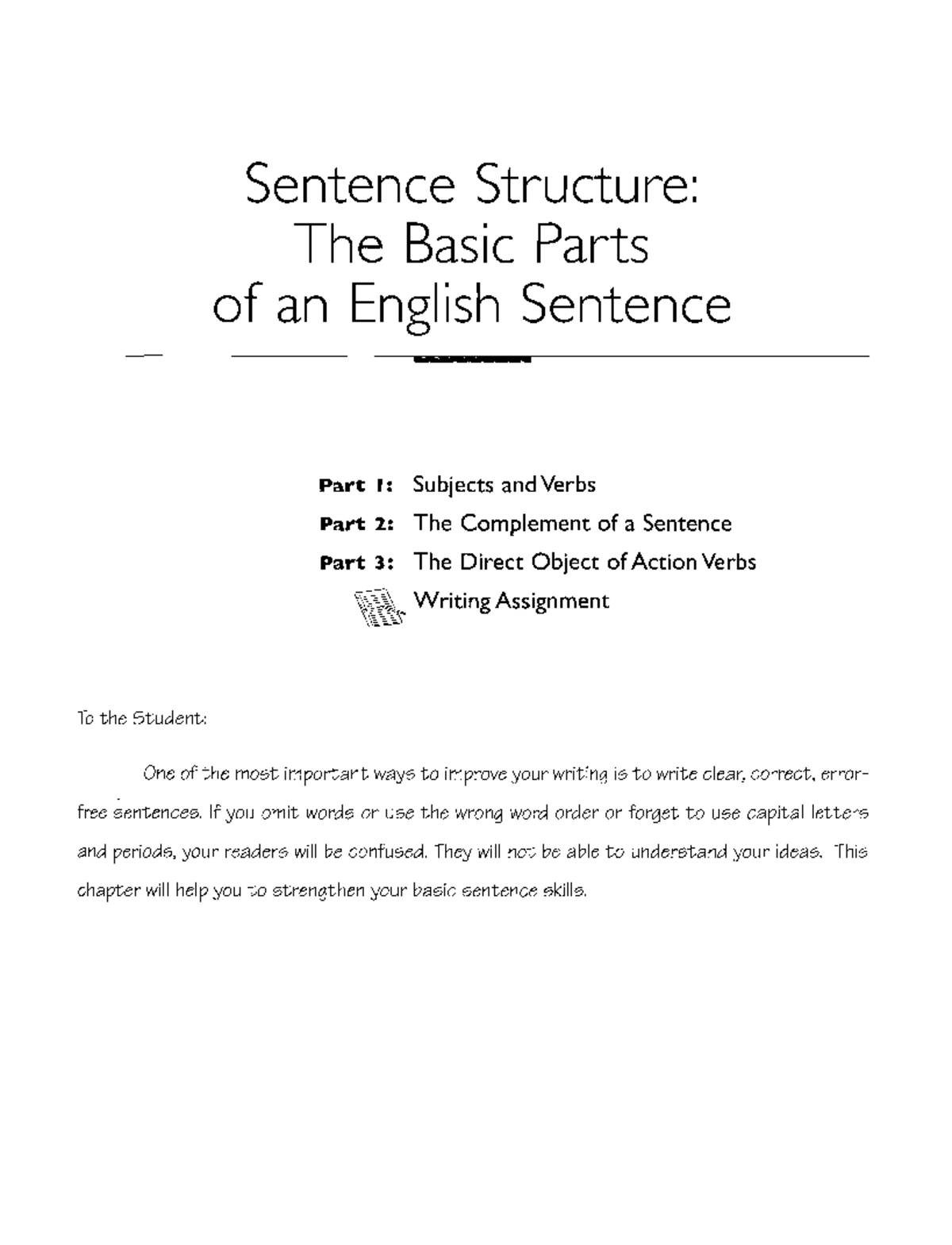 Sentence Structure: Subjects, Verbs, and Complements - ENG B2 - Studocu